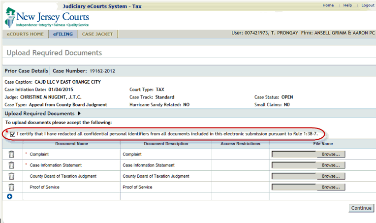 Refile Existing Case